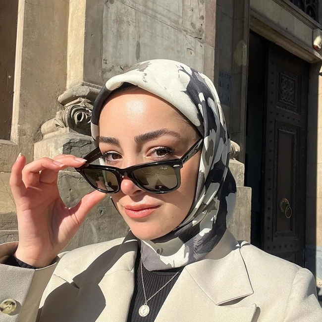 MULTI FLOWER DESEN PAMUK İPEK EŞARP GÜMÜŞ Online Satın Al! | Fresh Scarfs